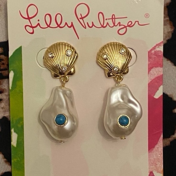 Lilly Pulitzer | Jewelry | Lilly Pulitzer Shell Baroque Pearl Earrings ...